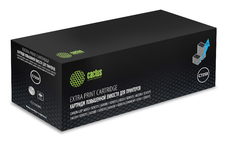 Тонер-картридж для лазерного принтера CACTUS CS-C725X-MPS черный, совместимый