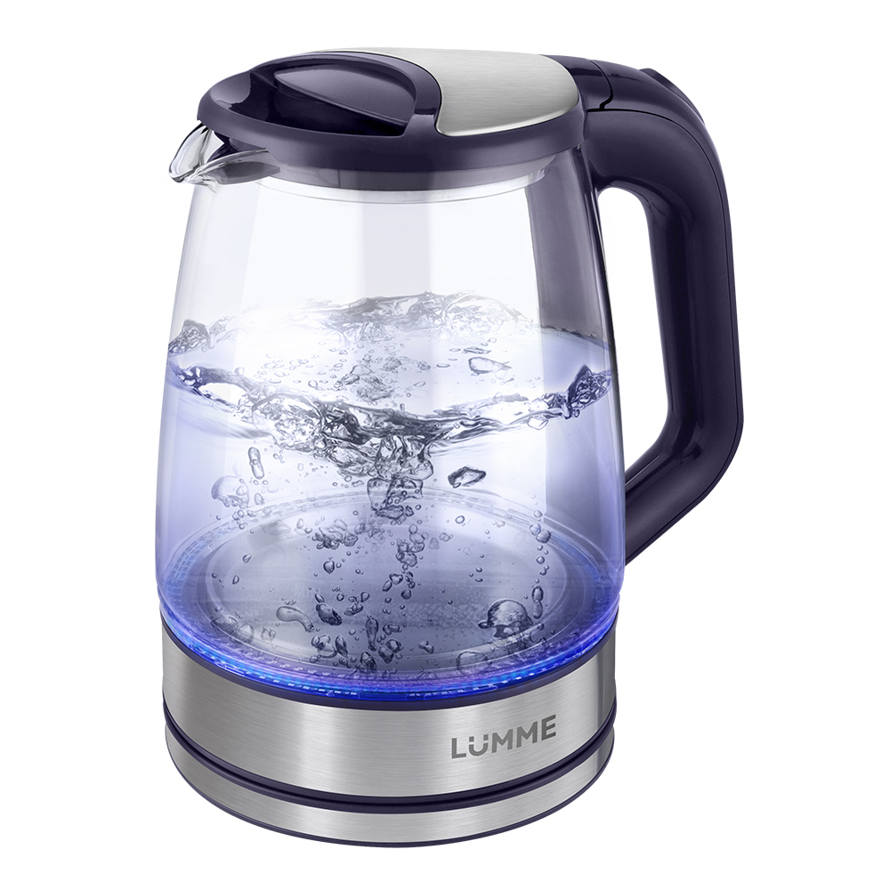 Чайник электрический LUMME LU-164 2 л прозрачный, фиолетовый, серебристый