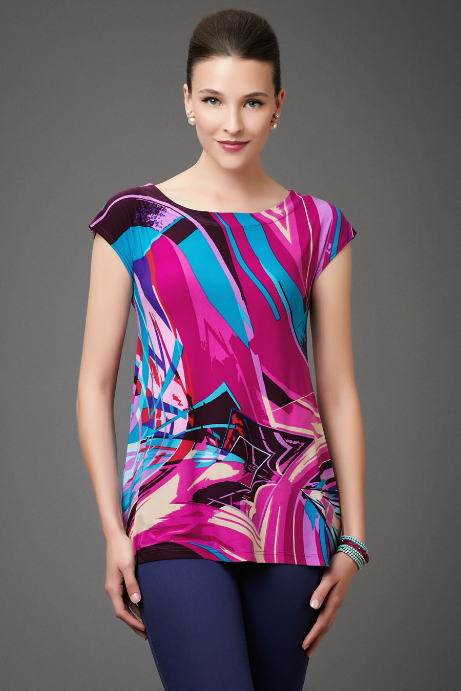 Блуза женская Арт-Деко L-1189 разноцветная 50 RU