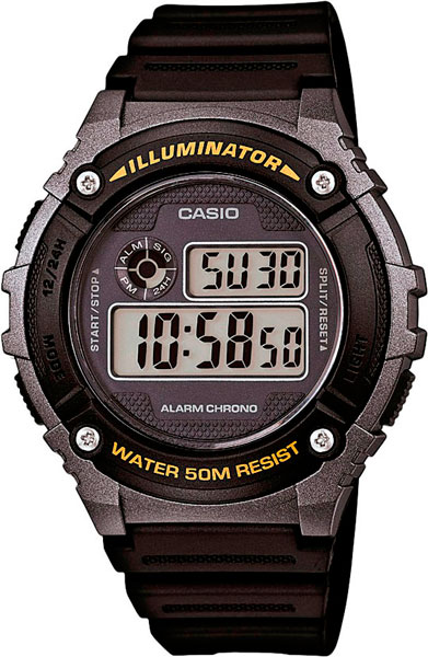 Наручные часы электронные мужские Casio Illuminator Collection W-216H-1B