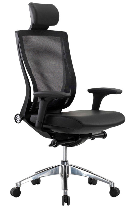 Эргономичное кресло Falto Trium (цвет обивки: черный, цвет каркаса: черный)