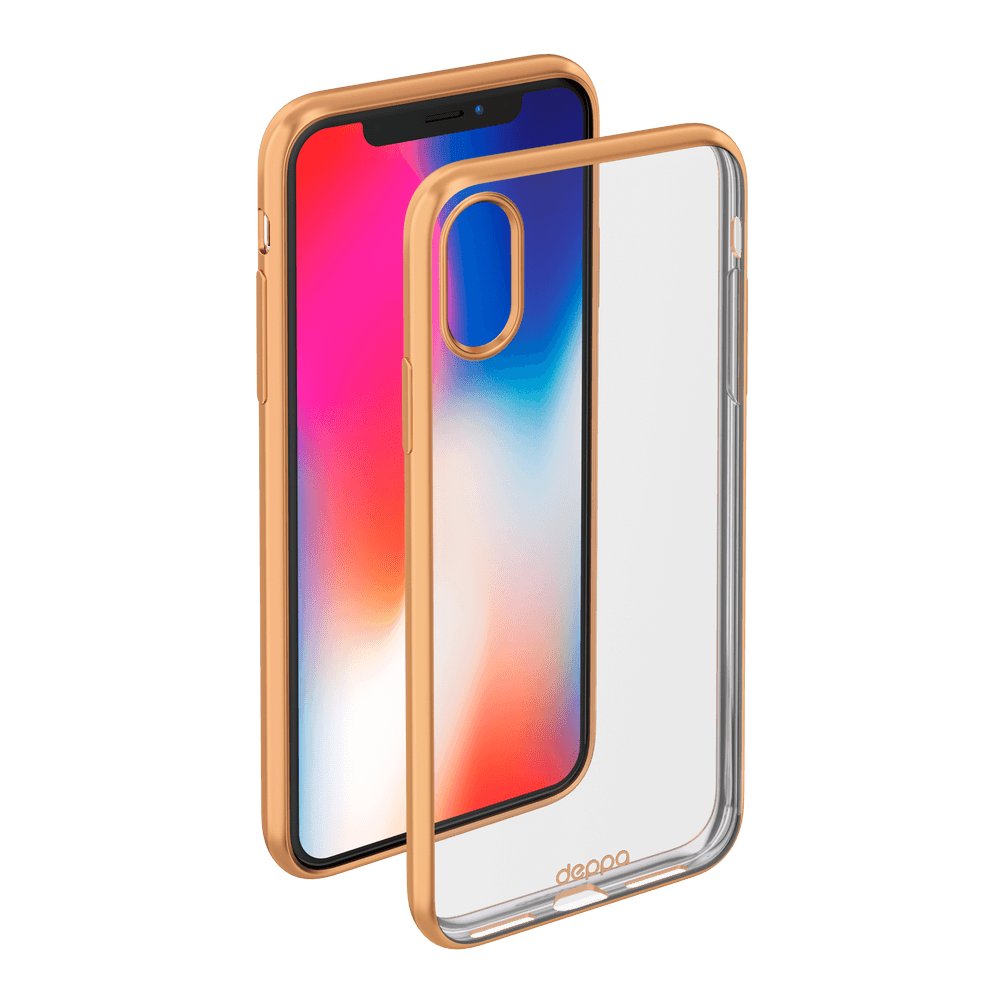 Чехол Deppa Gel Plus Case матовый для Apple iPhone X, Gold