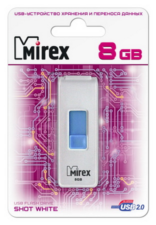 Флешка MIREX Shot 8ГБ White (13600-FMUWST08)