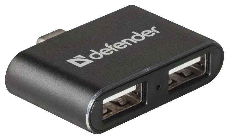 USB Type C hub, хаб разветвитель-концентратор, 2 порта Af*2.0, Defender Quadro Dual