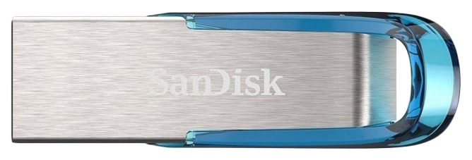 Флешка SanDisk Ultra Flair 64ГБ Silver/Blue (SDCZ73-064G-G46B)