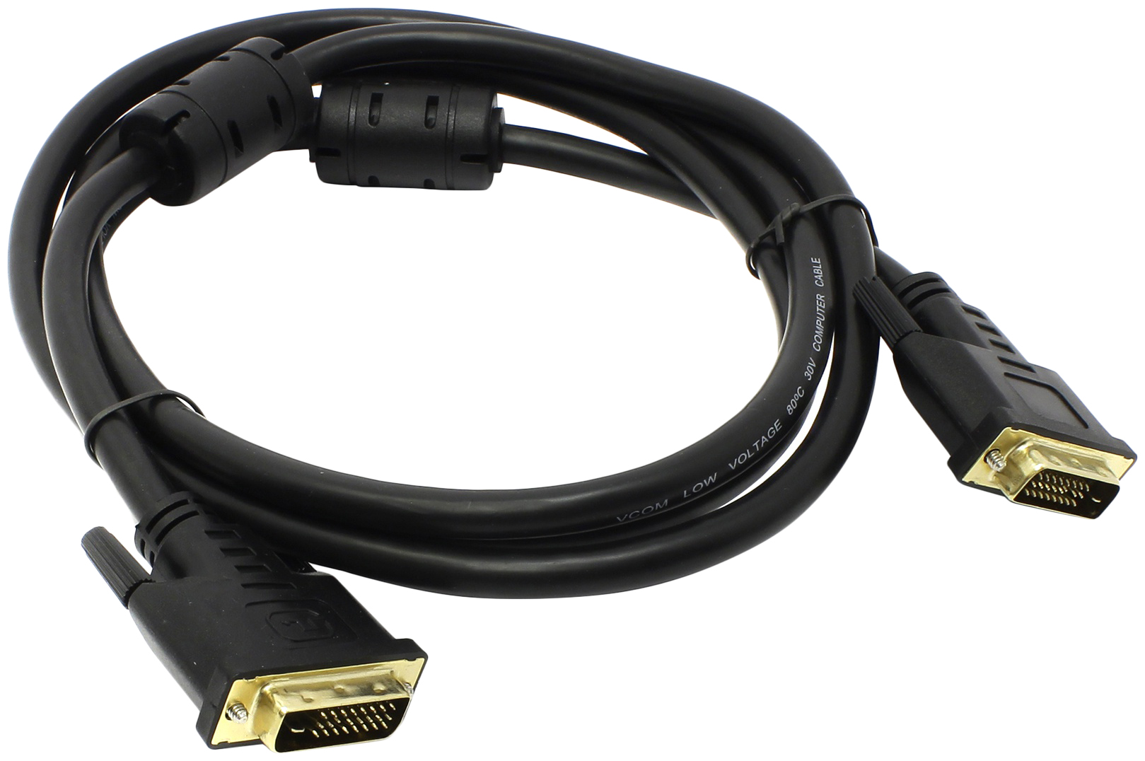 Кабель VCOM DVI-DVI, M-M 1,8м Black (VDV6300-1.8M)