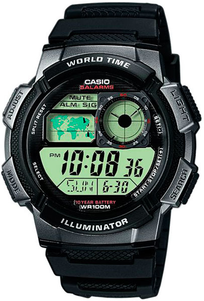 Наручные часы электронные мужские Casio Illuminator Collection AE-1000W-1B