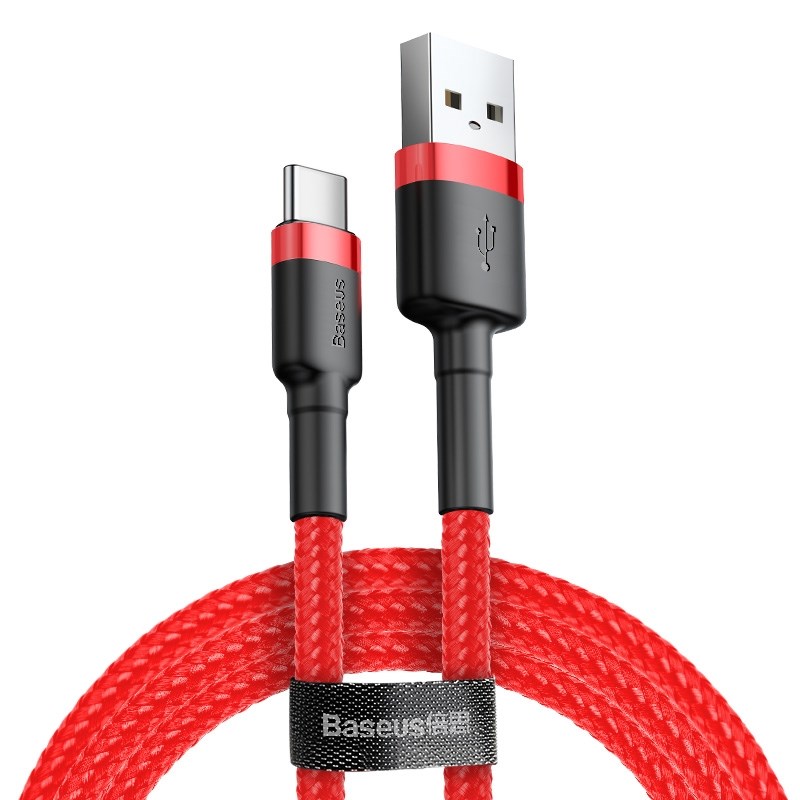 Кабель Baseus Cafule USB - Type-C 2А 3м Red/Black (CATKLF-U09)