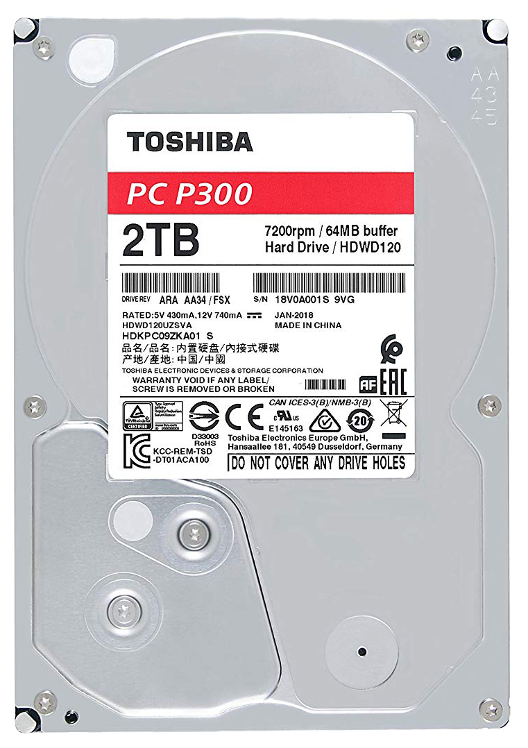 Жесткий диск Toshiba P300 2ТБ (HDWD120UZSVA)