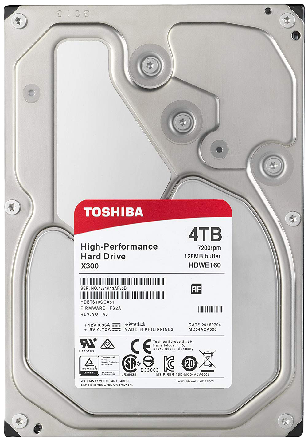 Жесткий диск Toshiba X300 4ТБ (HDWE140UZSVA)