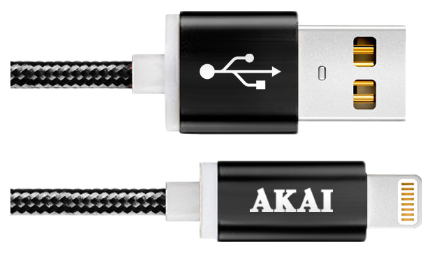 Кабель AKAI Lightning 1м Black