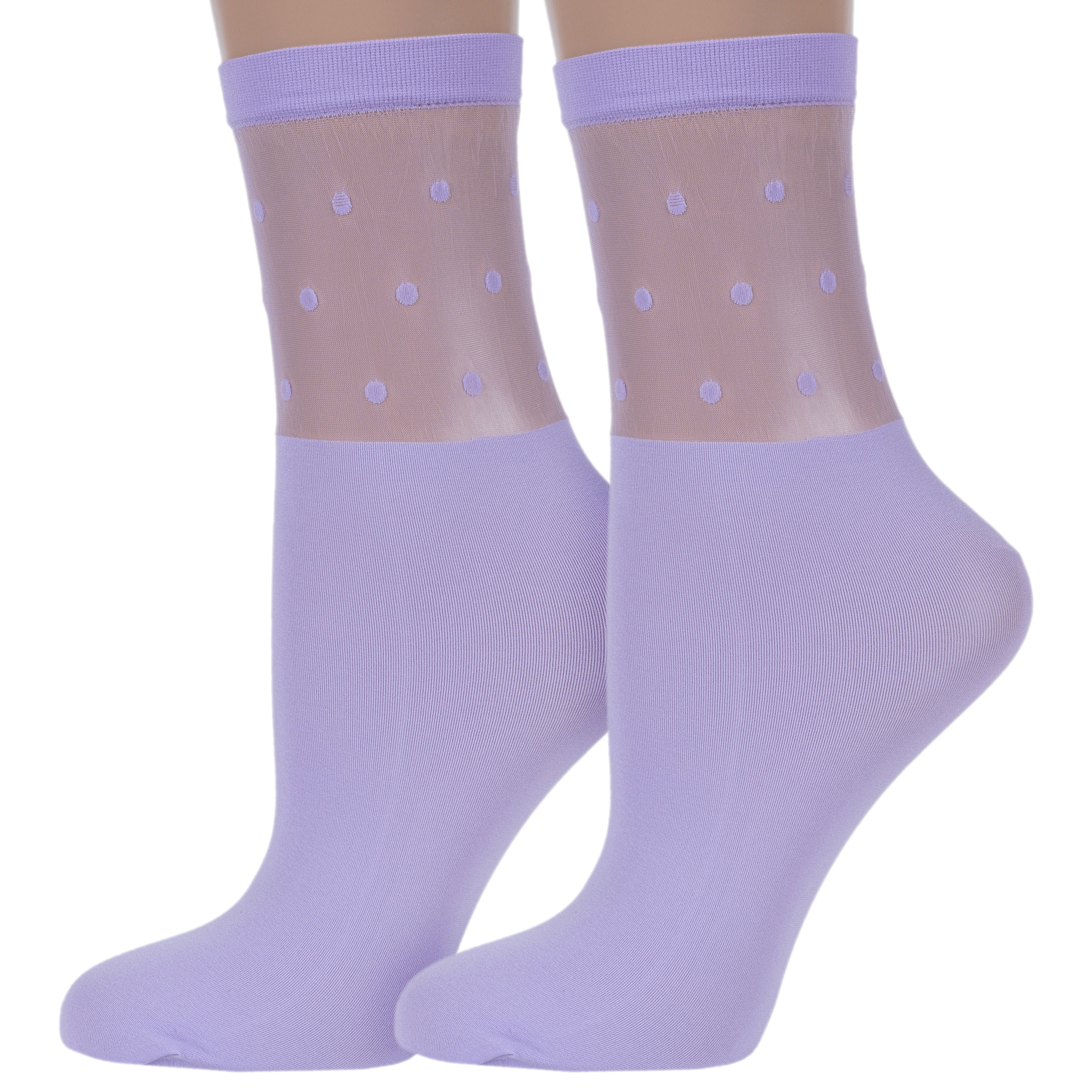 Комплект носков женских NOSMAG 2-19С-29СП фиолетовых; прозрачных 23-25