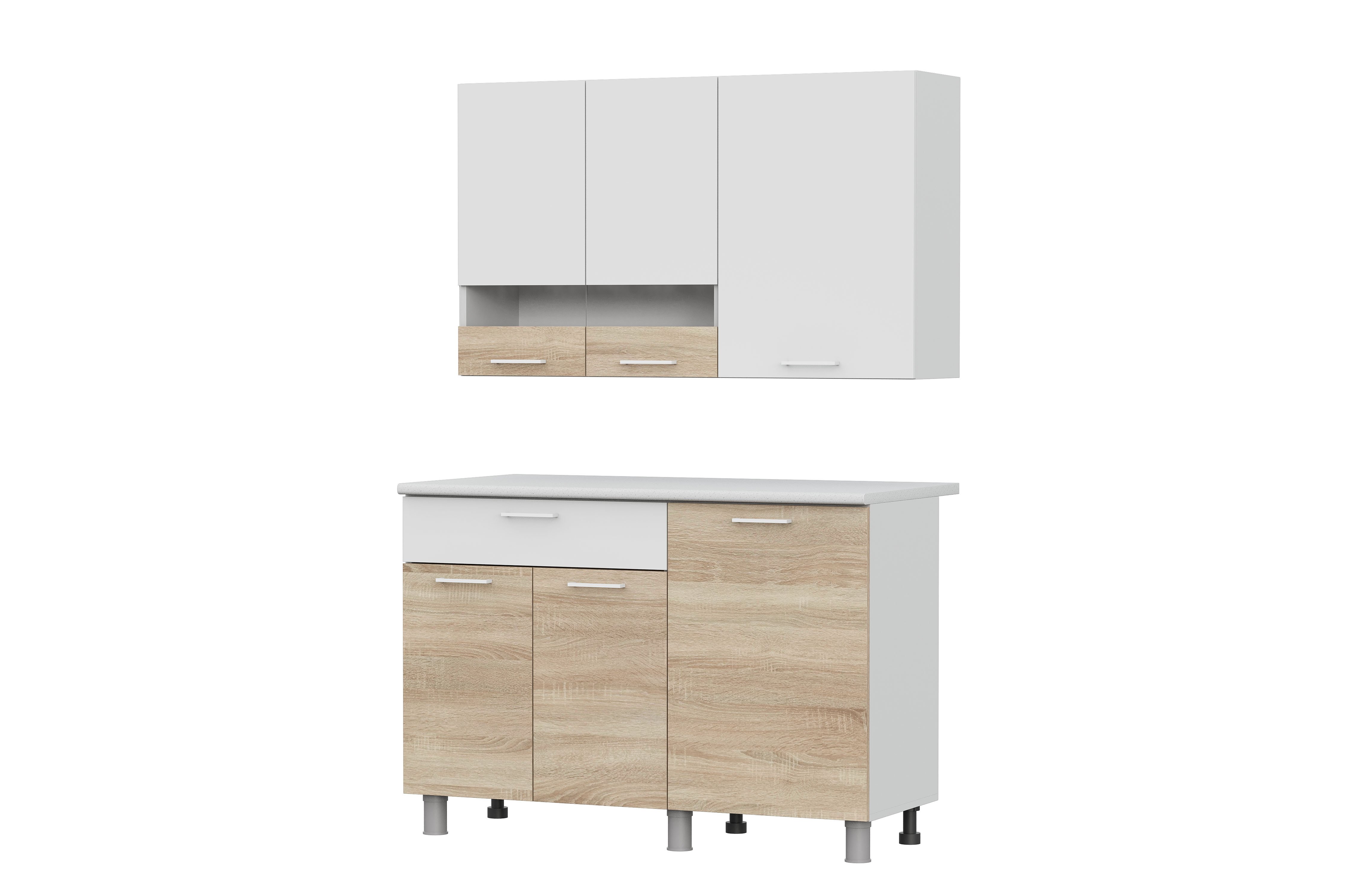 Кухонный гарнитур SV-Мебель КГ 4 120 см дуб сонома/белый/антарес