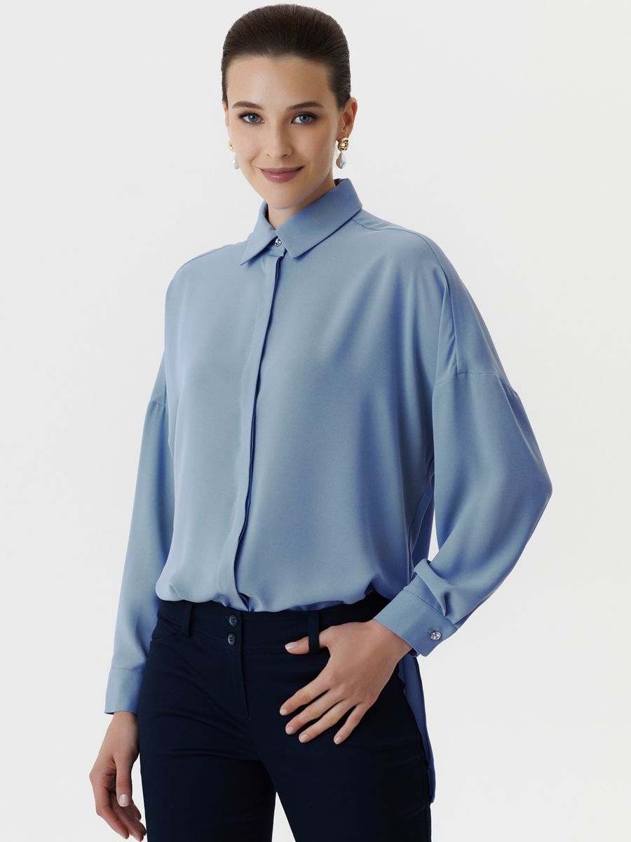Блуза женская Арт-Деко R-1395 голубая 50 RU