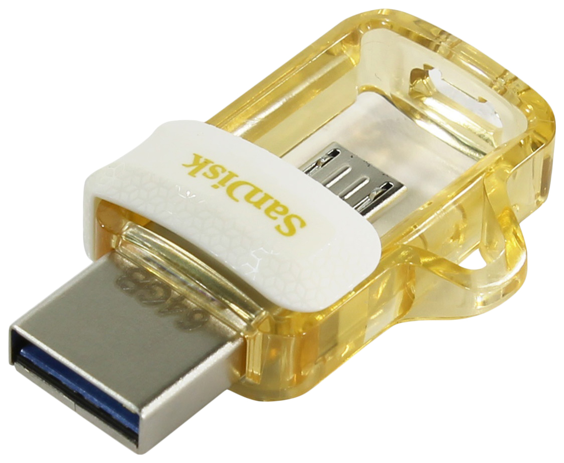 Флешка SanDisk Ultra Dual Drive 64ГБ White/Gold (SDDD3-064G-G46GW)