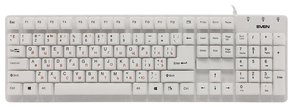 Проводная клавиатура Sven Standard 301 White (SV-03100301UW)
