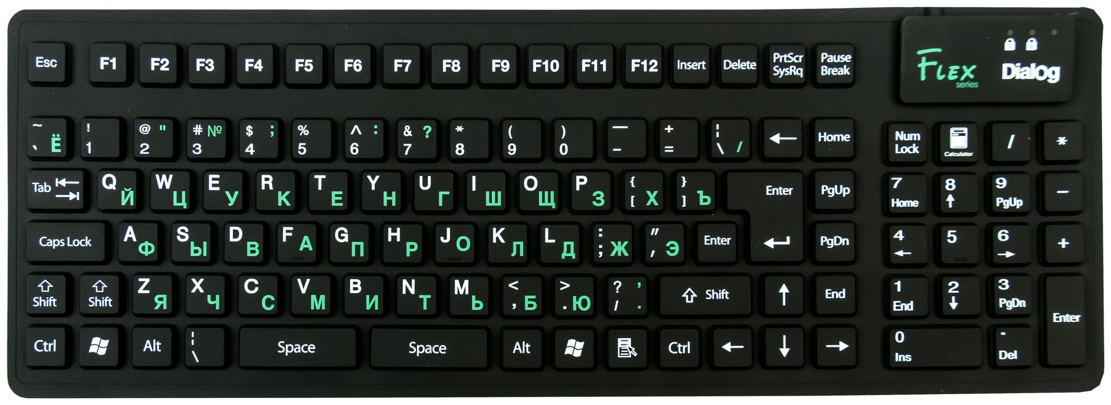 Проводная гибкая клавиатура Dialog Flex KFX-03U Black