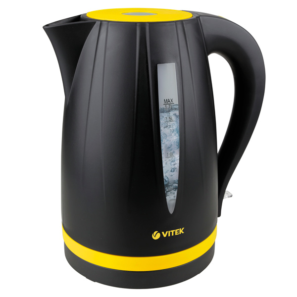 Чайник электрический VITEK VT-1168BK 1.7 л черный, желтый