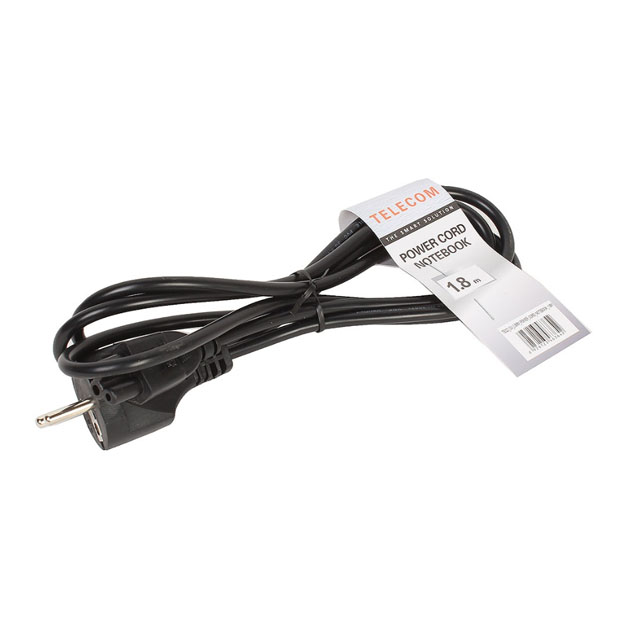 Кабель Telecom IEC 320 C5-CEE 7/7, M-F 1,8м Black (TE022-CU0.5-1.8M)