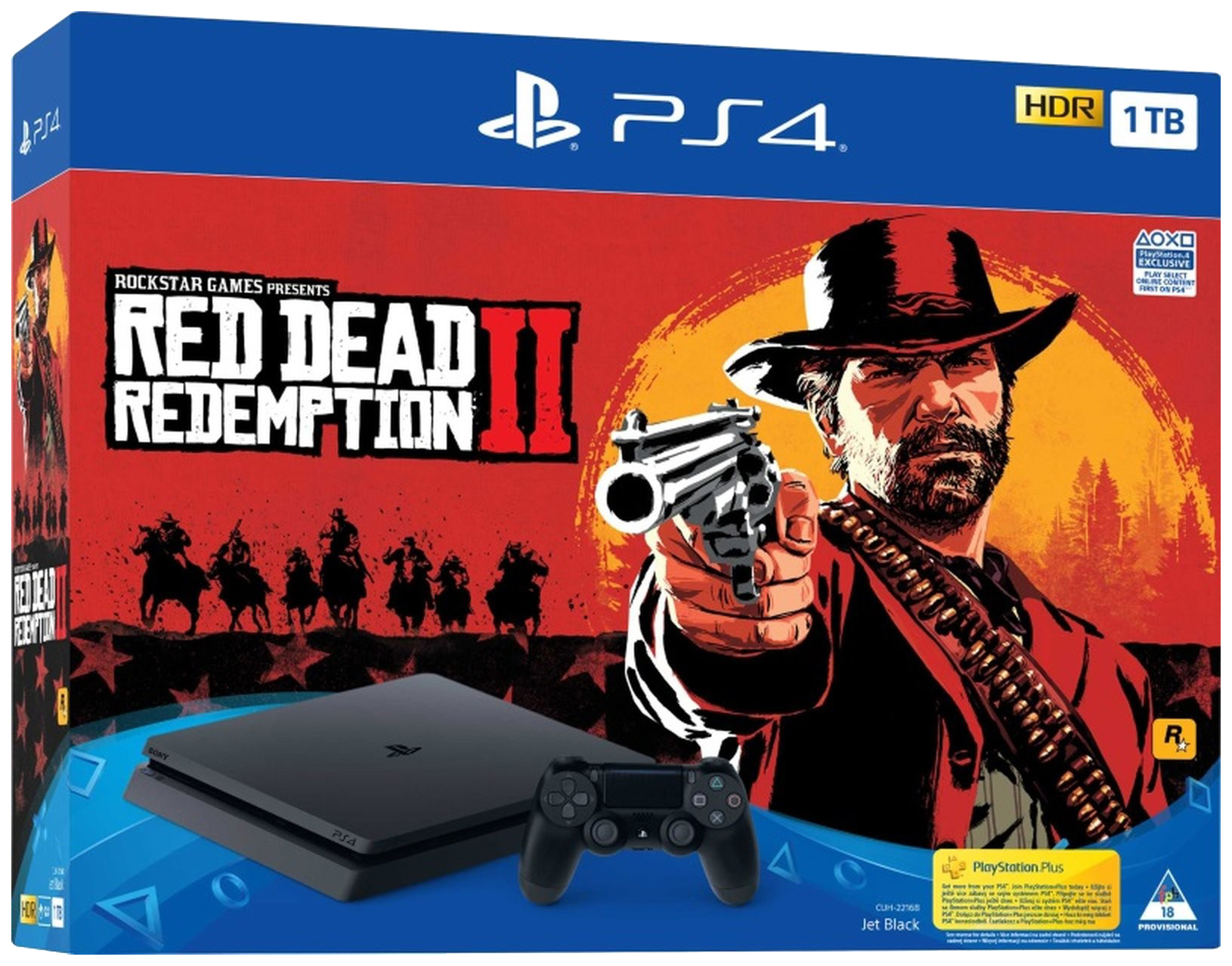 Игровая приставка Sony Playstation 4 Slim 1TB Черный + Red Dead Redemption 2