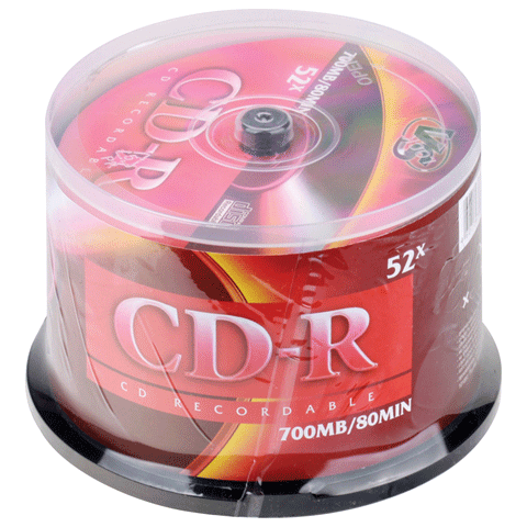 Диски CD-R VS, 700 Mb, 52x, Cake Box, VSCDRCB5001, 50 штук