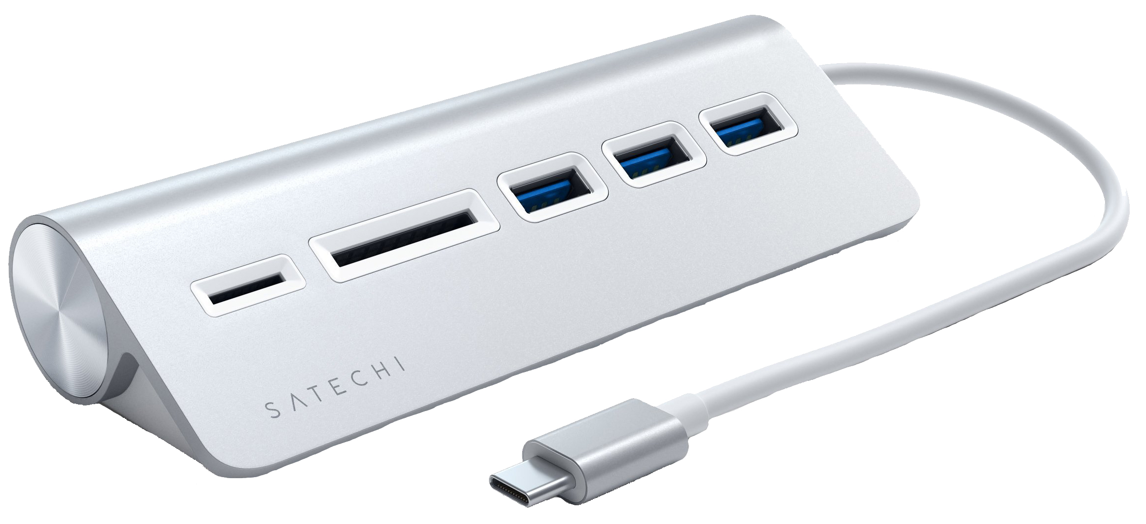 Разветвитель для компьютера Satechi TYPE-C Aluminum USB Hub & Card Reader ST-TCHCRS Silver