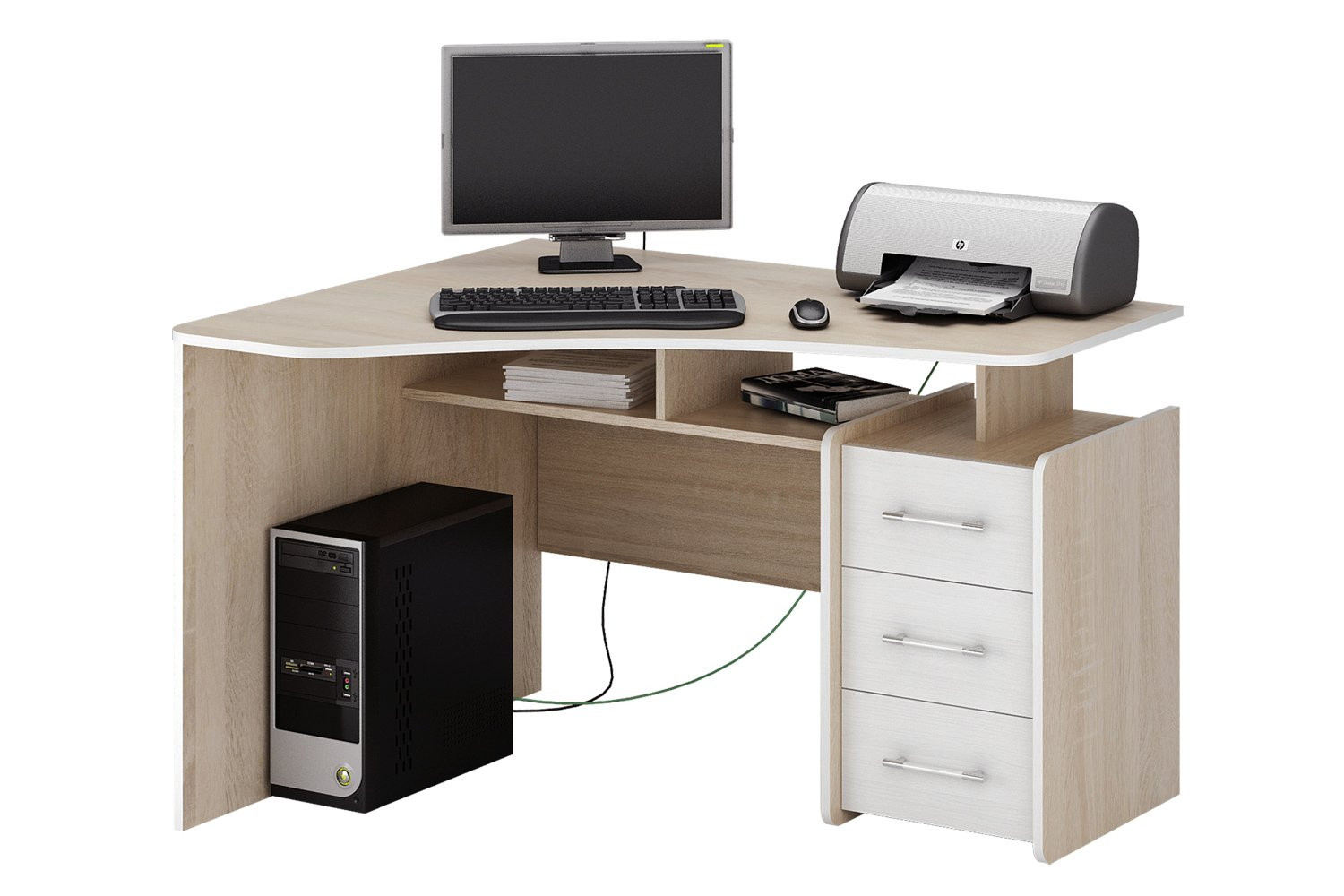 Компьютерный стол Hoff 80293144, бежевый/белый