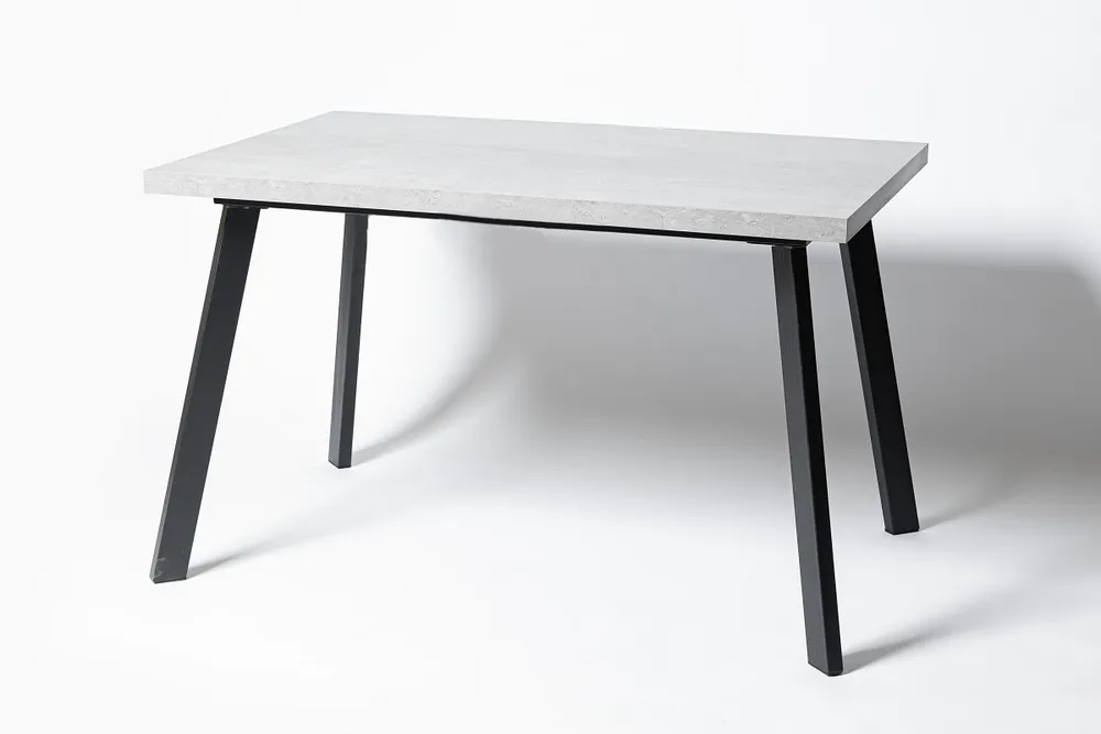 Стол обеденный Симпл Офис Angle 120 (+40)*80 бетон чикаго светло-серый/черный