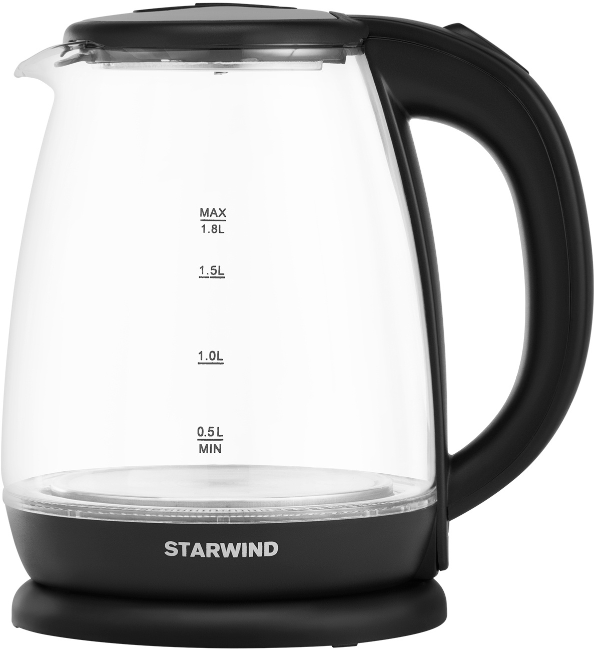 Чайник электрический STARWIND SKG1055 1.8 л Black, Transparent