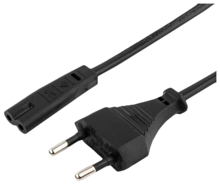Кабель Cablexpert IEC 320 C7-CEE 7/16, M-F 0,5м Black (PC-184/2-0.5М)