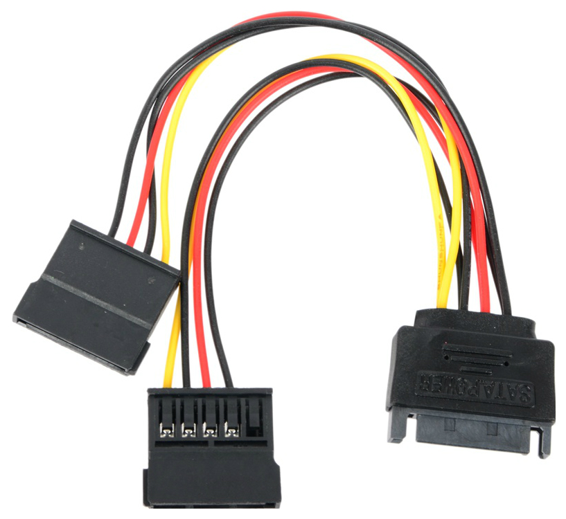 Адаптер Orient SATA 15 pin-2xSATA 15 pin, M-F 0,15м Black (C573)