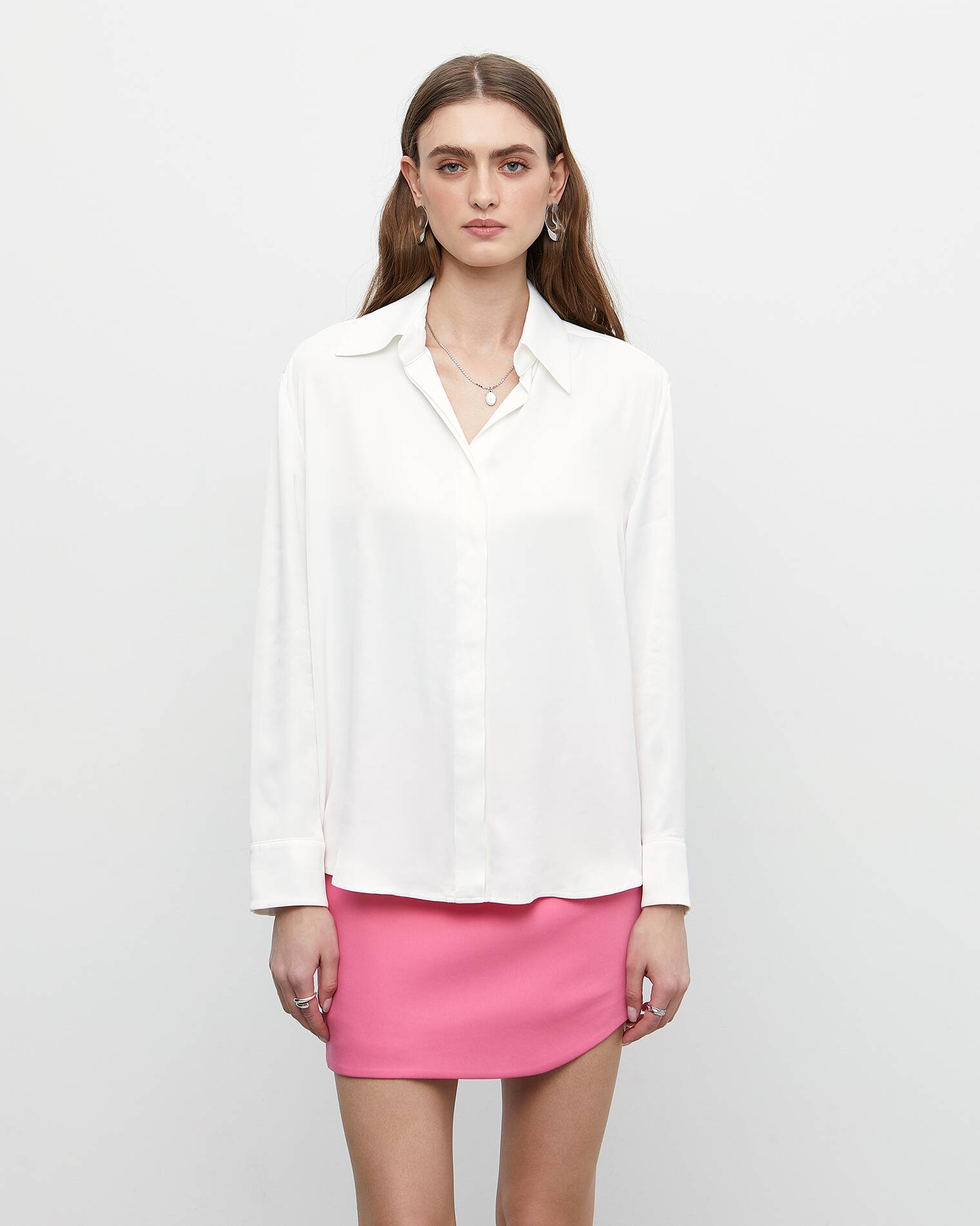 Блузка-рубашка I Am Studio для женщин, 43-150-373-290, S, молочная