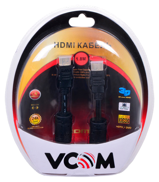 Кабель VCOM HDMI - HDMI 1,8м Black (VHD6020D)
