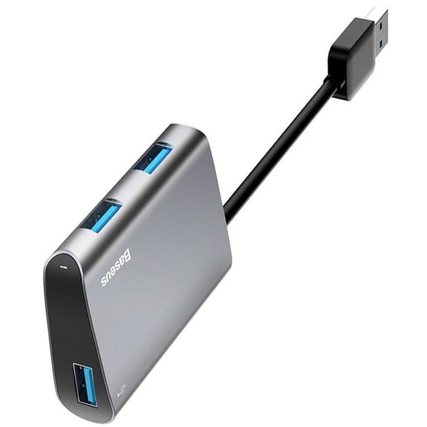 Адаптер Baseus Enjoyment series USB to 3 USB 3.0 HUB Black