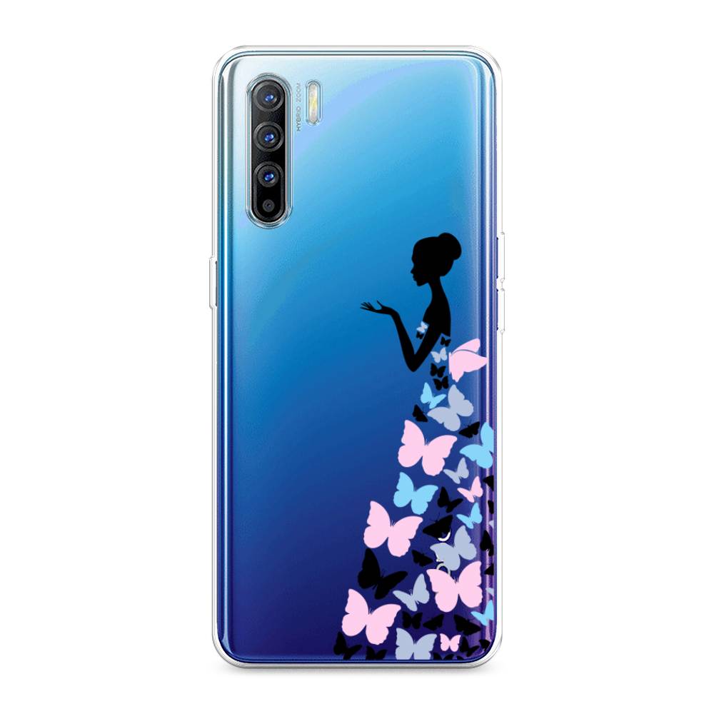 Чехол Awog на Oppo A91/Reno 3 "Платье из бабочек"