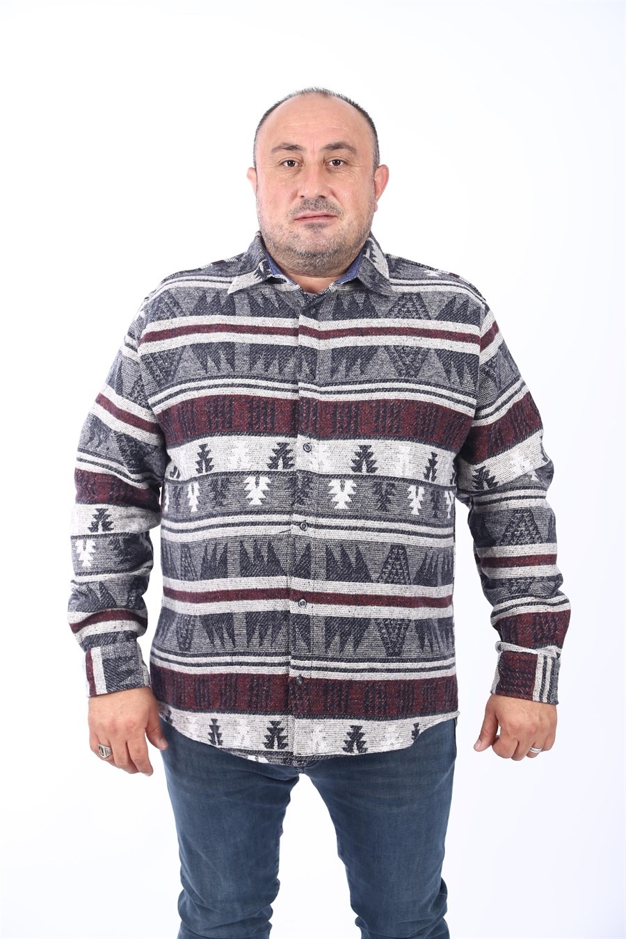 Рубашка мужская MocGrande 22211111 серая 10XL