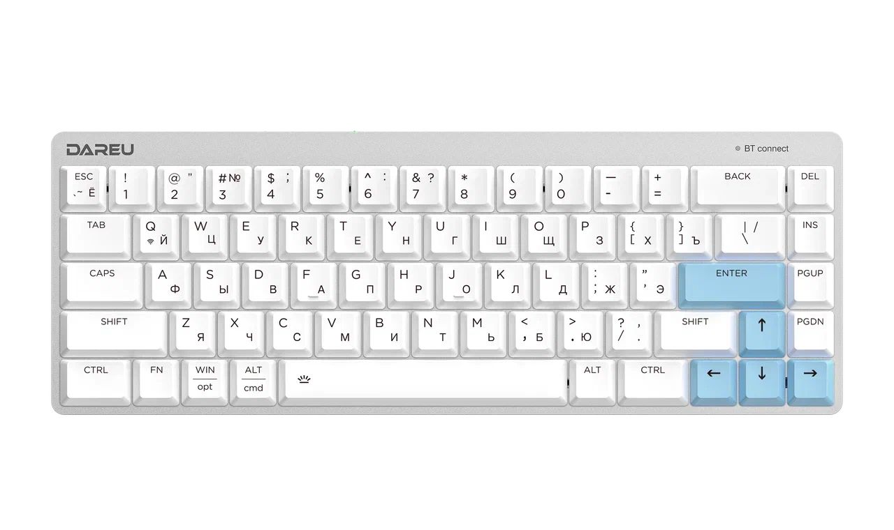 Проводная/беспроводная игровая клавиатура Dareu EK868 White/Blue