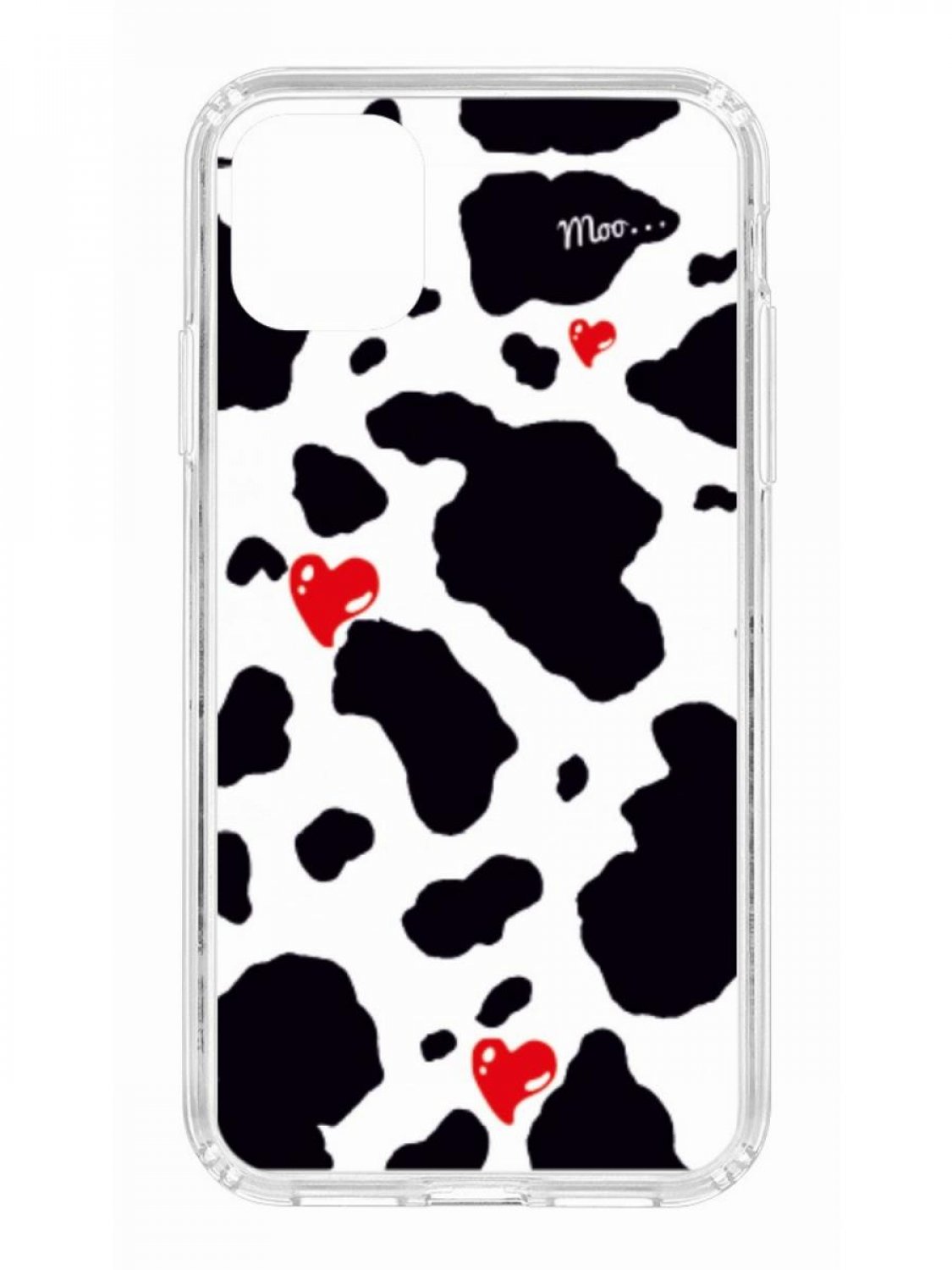 Противоударный чехол для iPhone 11 Kruche Print MagSafe Корова прозрачный с рисунком