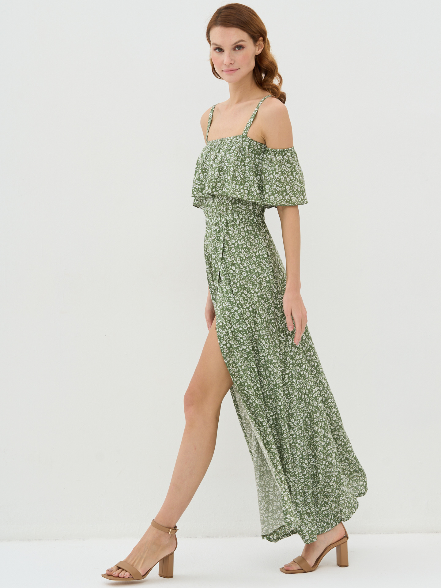 Платье женское VAY 5231-3732 зеленое 46 RU