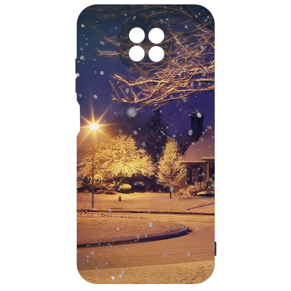 Чехол-накладка Krutoff Софт Кейс Зимняя сказка для Xiaomi Redmi Note 9T черный