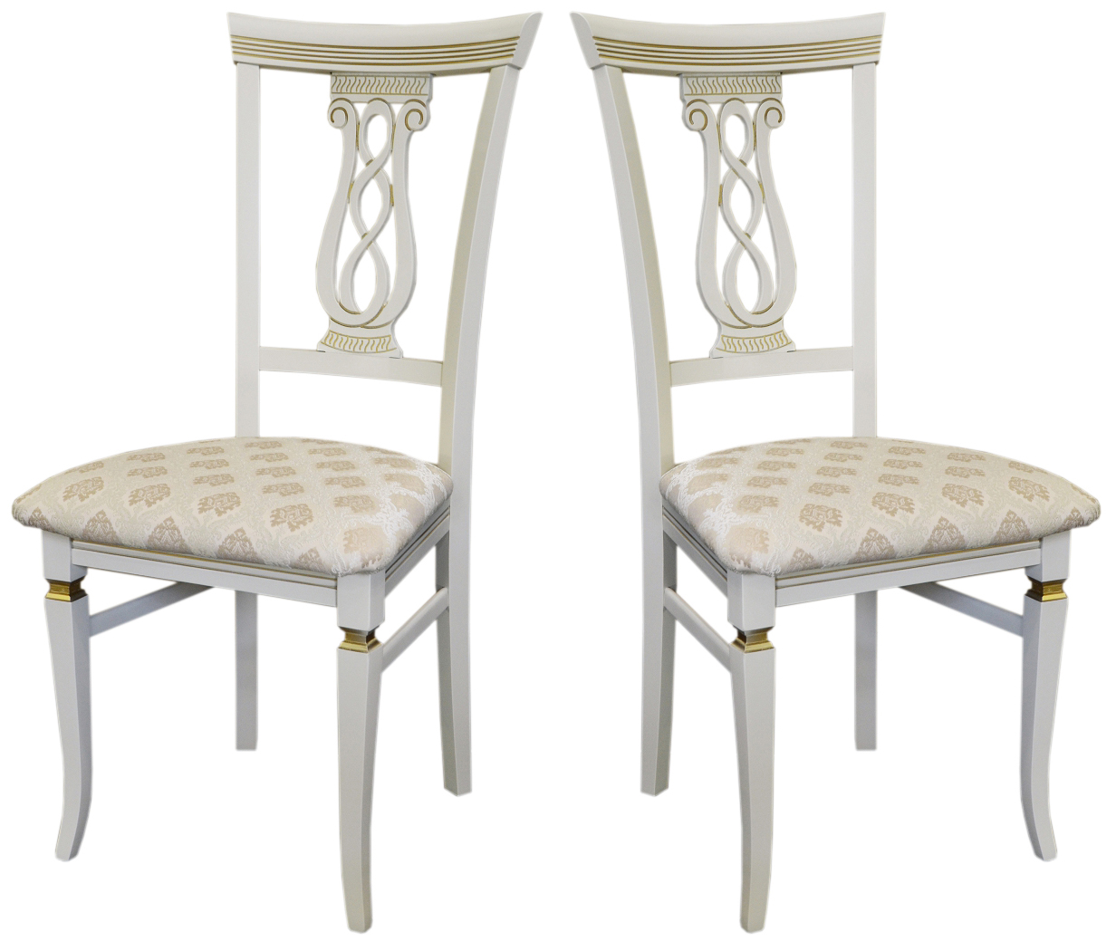 Комплект стульев Мебелик Агнесс слоновая кость/золото, Маркус ваниль 2 шт.