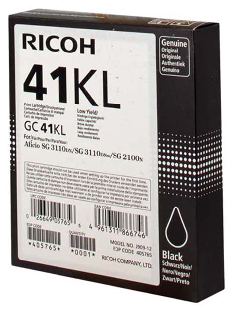 Картридж для лазерного принтера Ricoh GC 41KL, черный, оригинал