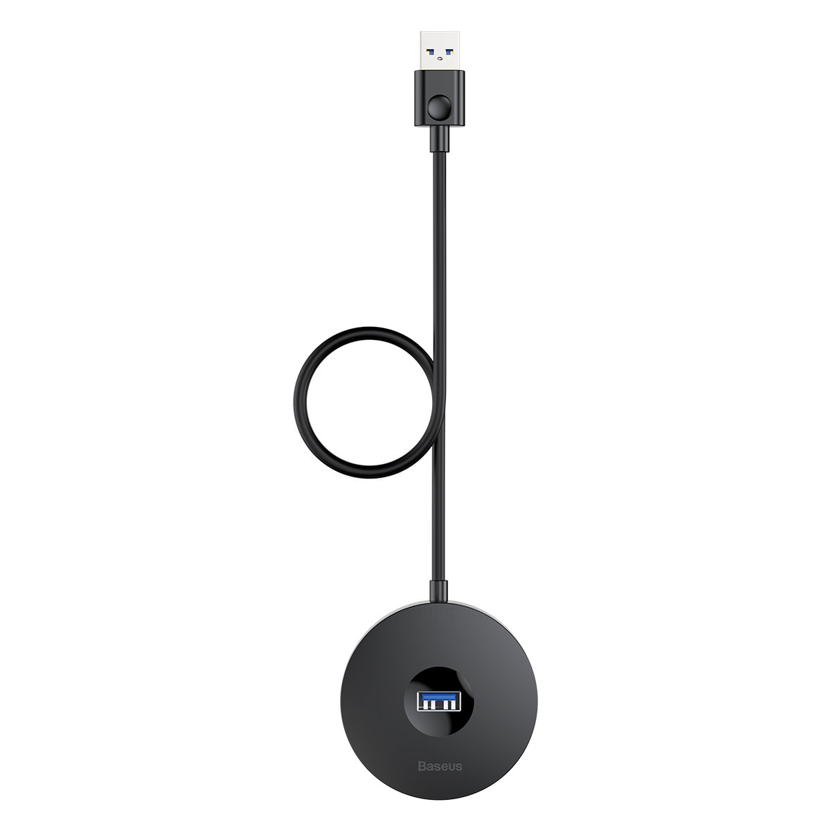 Адаптер Baseus round box USB HUB adapter 1m Black