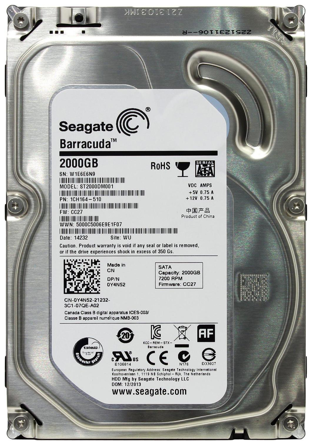 Жесткий диск Seagate BarraCuda 14 2ТБ (ST2000DM001)