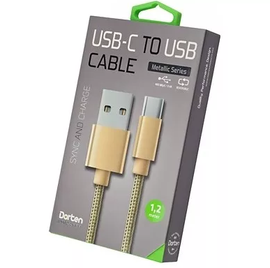 Кабель Dorten USB-C to USB Cable Metallic Series 1,2 м Gold