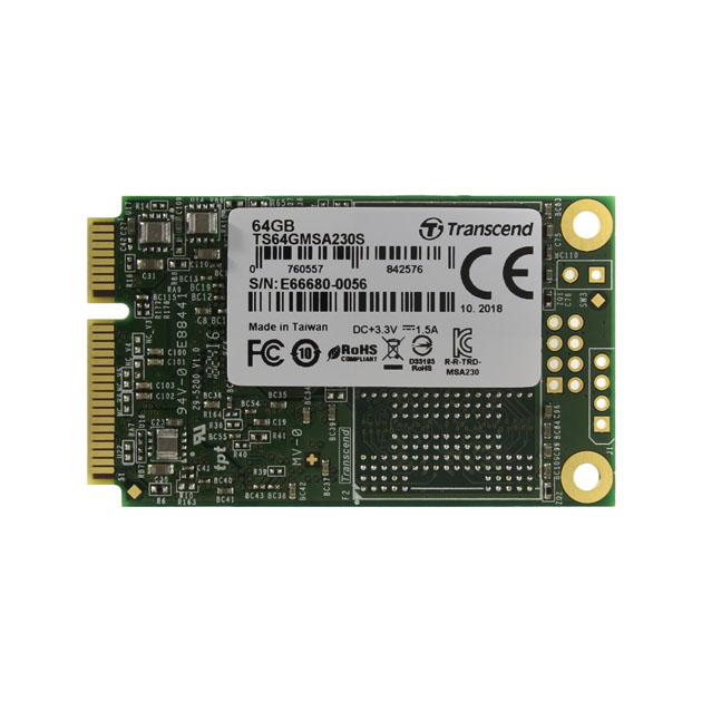 SSD накопитель Transcend MSA230S mSATA 64 ГБ (TS64GMSA230S)
