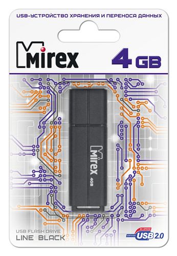 Флешка MIREX Line 4ГБ Black (13600-FMULBK04)