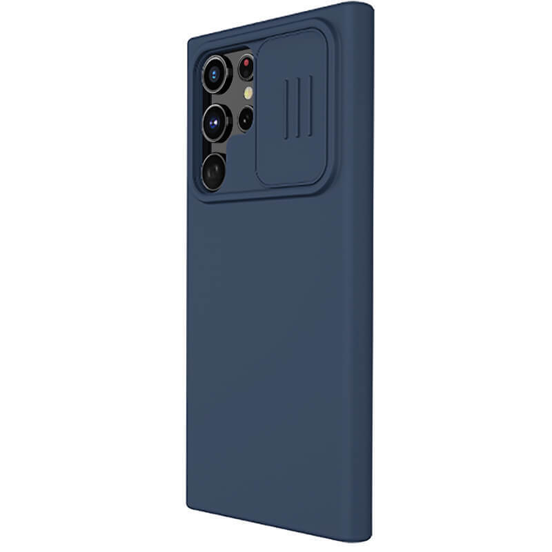 Накладка Nillkin CamShield Silky Silicone Case для Samsung Galaxy S22 Ultra (синий)