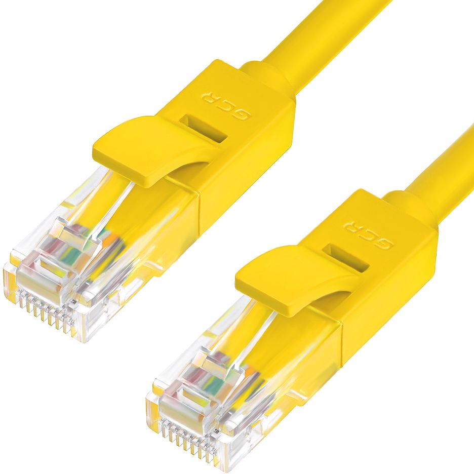 Кабель GCR RJ45-RJ45 5м M-M Yellow GCR-LNC02-5.0m