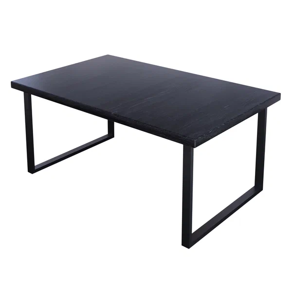 Журнальный стол Solarius Loft металл-дерево 120х75х50, цвет черного оникса, черные ножки